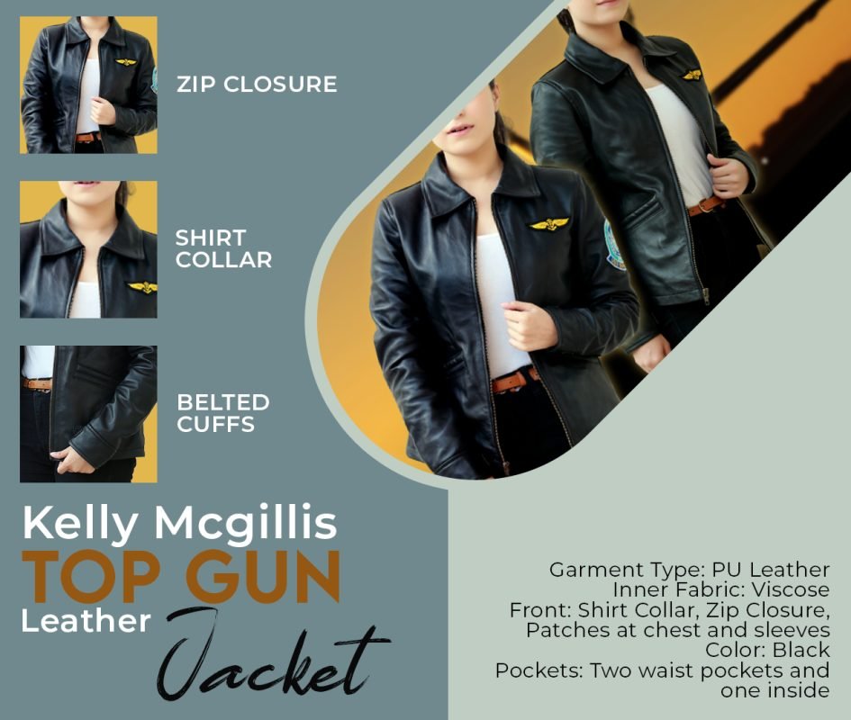 Kelly Mcgillis Top Gun Leather Jacket - Just American Jackets