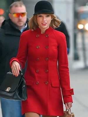 Taylor Swift Double Breasted Red Coat - Just American Jackets